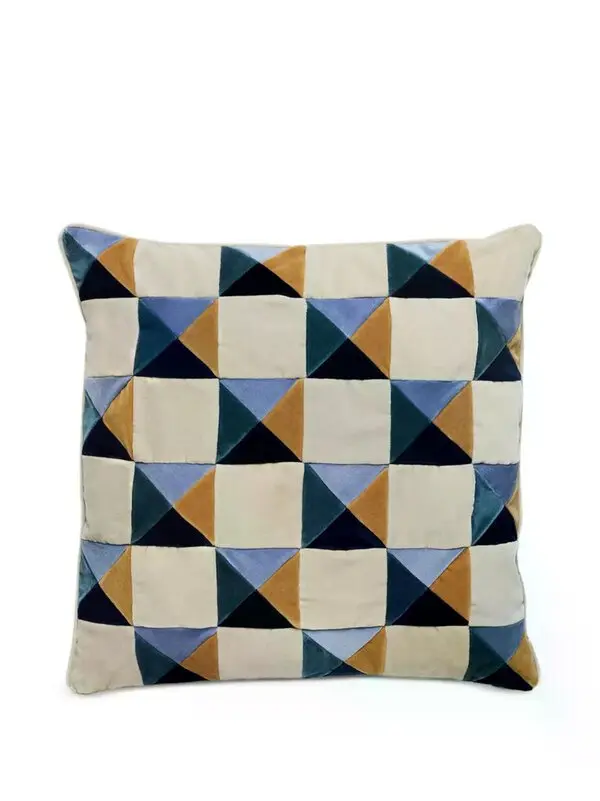 CHRISTINA LUNDSTEEN Bonnie Geometric Velvet Cushion - Neutrals