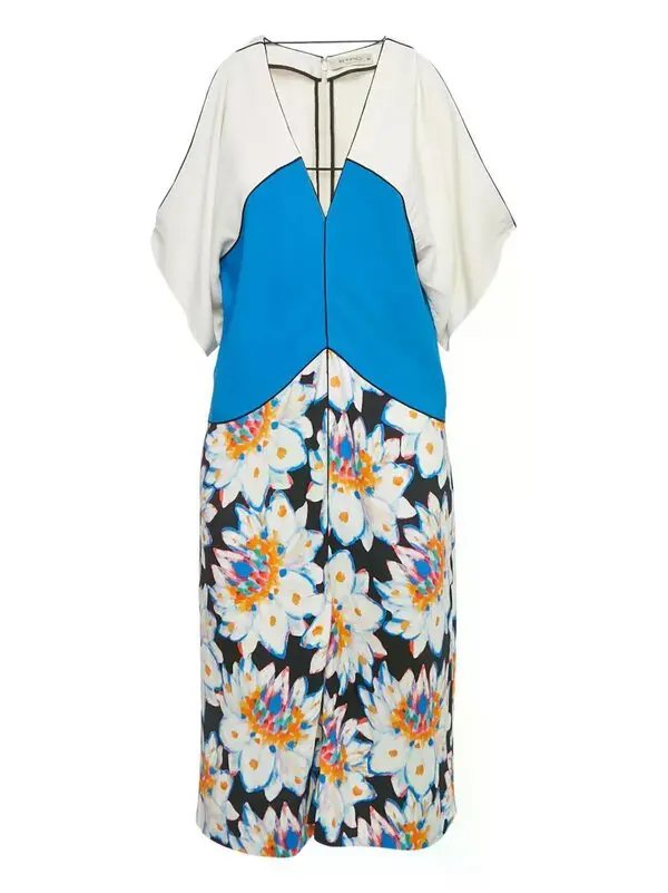 Etro Floral Print Cutout Midi Dress - White