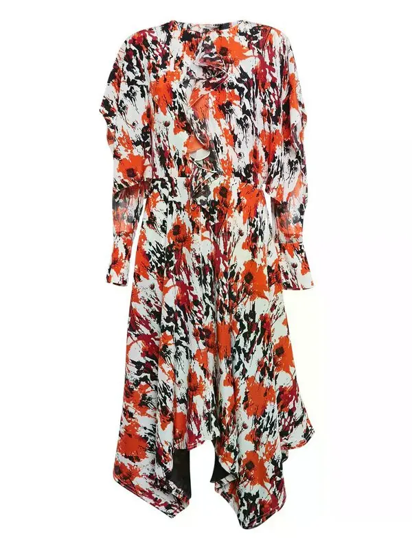 Roberto Cavalli Floral Print Silk Dress