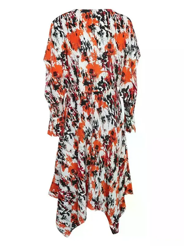 Roberto Cavalli Floral Print Silk Dress