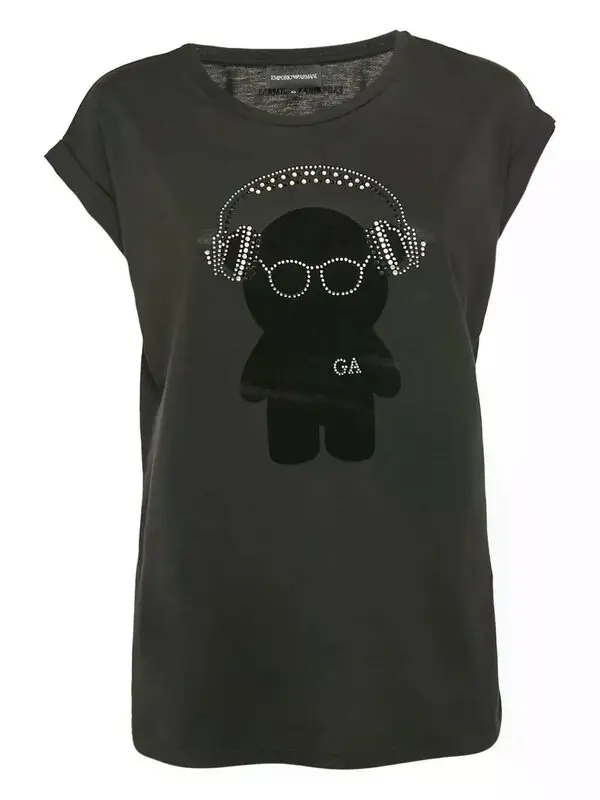 Emporio Armani Rhinestone T-shirt - Black