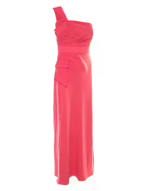 ARMANI Pleated Bow One-shoulder Dress