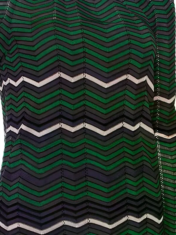 Missoni Chevron Knit Long Sleeve Top - Green