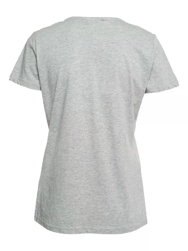 Moschino 2024 Cotton T-shirt With Gold Foil Heart Graphic - Grey