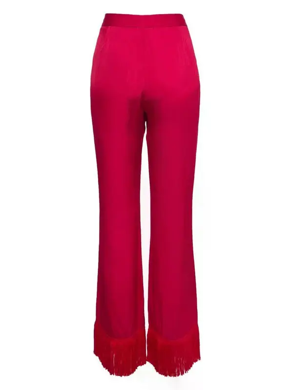 Stella McCartney Fringe Hem High Waist Straight Leg Trousers - Pink