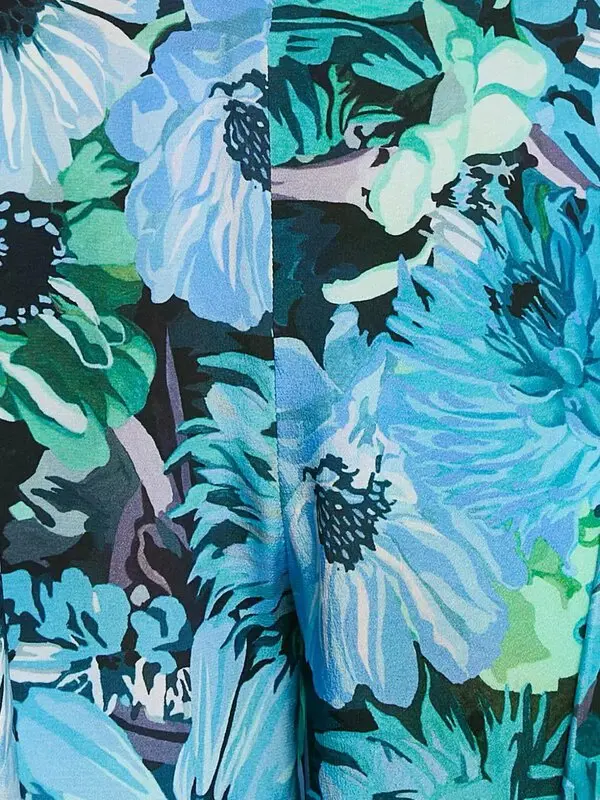 Stella McCartney Silk Floral Print Tie Waist Trousers