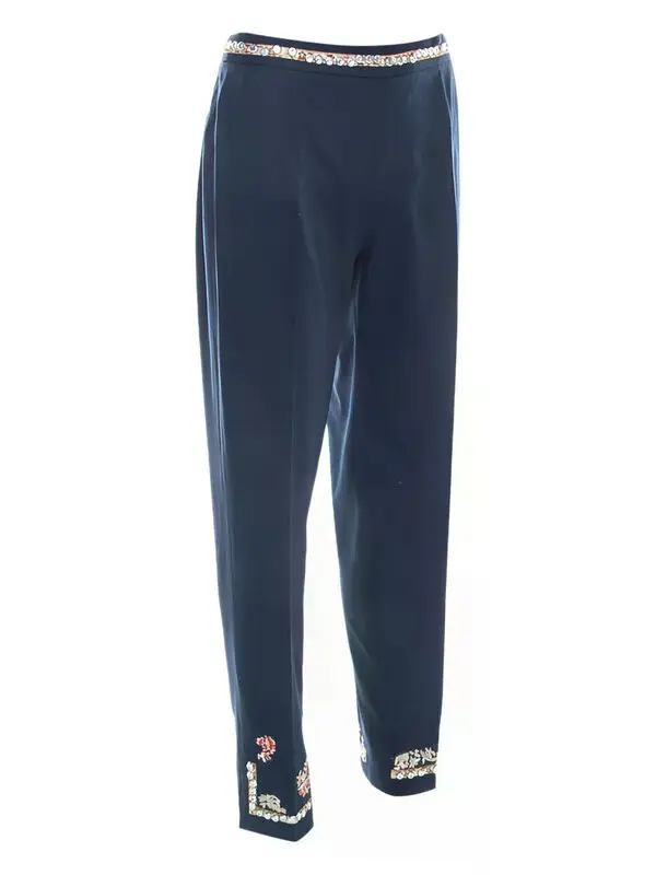 Moschino Embroidered Hem Trousers