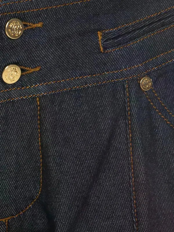 Roberto Cavalli Gold Button Jeans