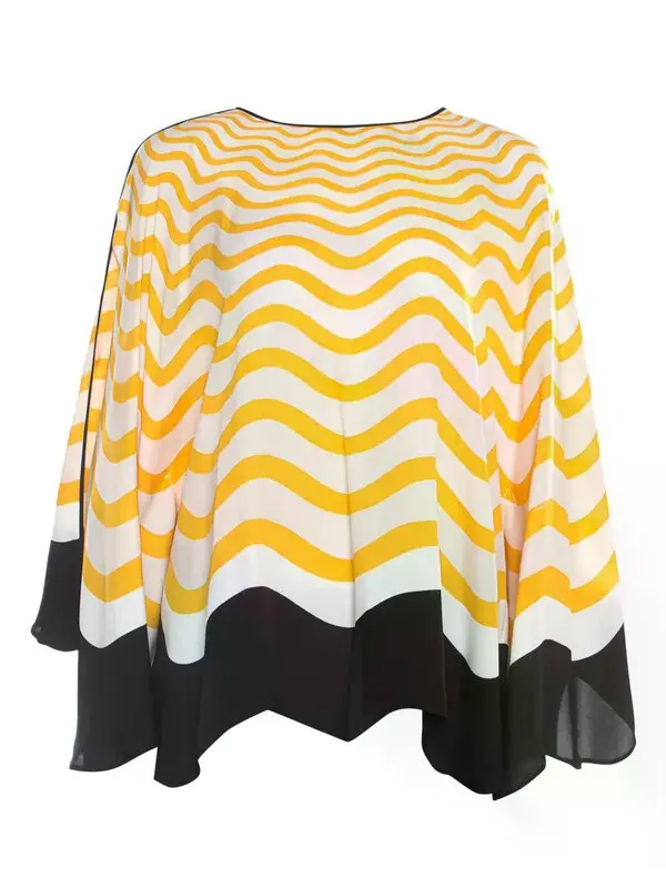 Fendi Silk Wave Pattern Top - Yellow