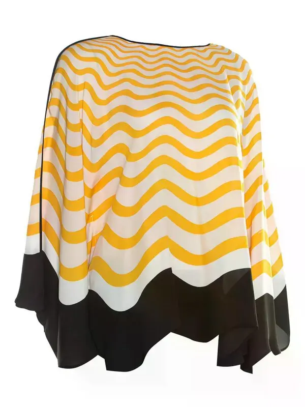 Fendi Silk Wave Pattern Top