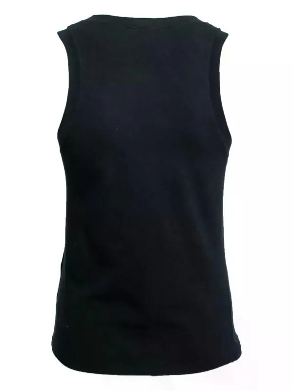 Roberto Cavalli Eagle Logo Rhinestone Tank Top - Black