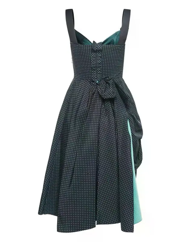 Prada Polka Dot Pleated Midi Dress