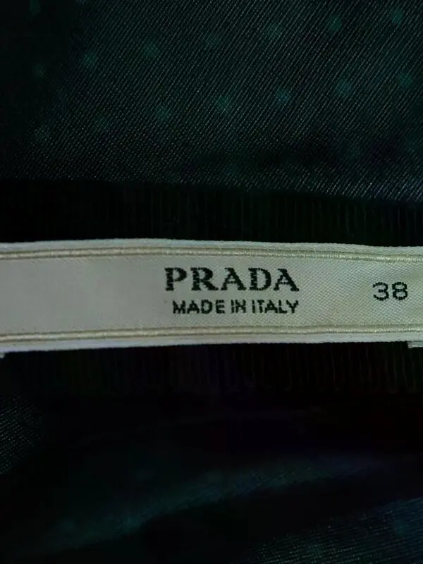 Prada Polka Dot Pleated Midi Dress