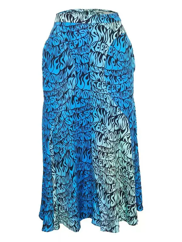 Stella McCartney Flame Print Midi Skirt - Blue