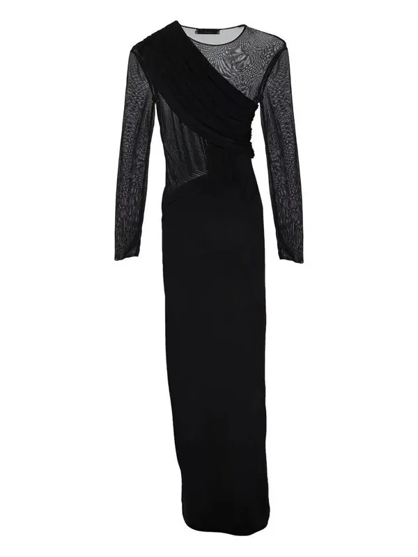Saint Laurent Draped Mesh Dress