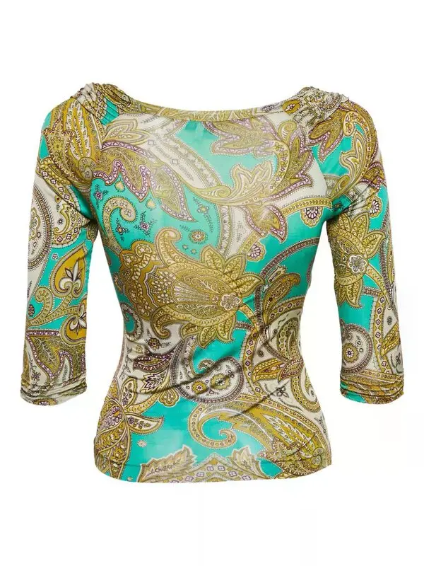 Etro Paisley Print V-neck T-shirt