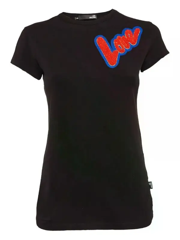 Moschino Embroidered Logo T-shirt - Black