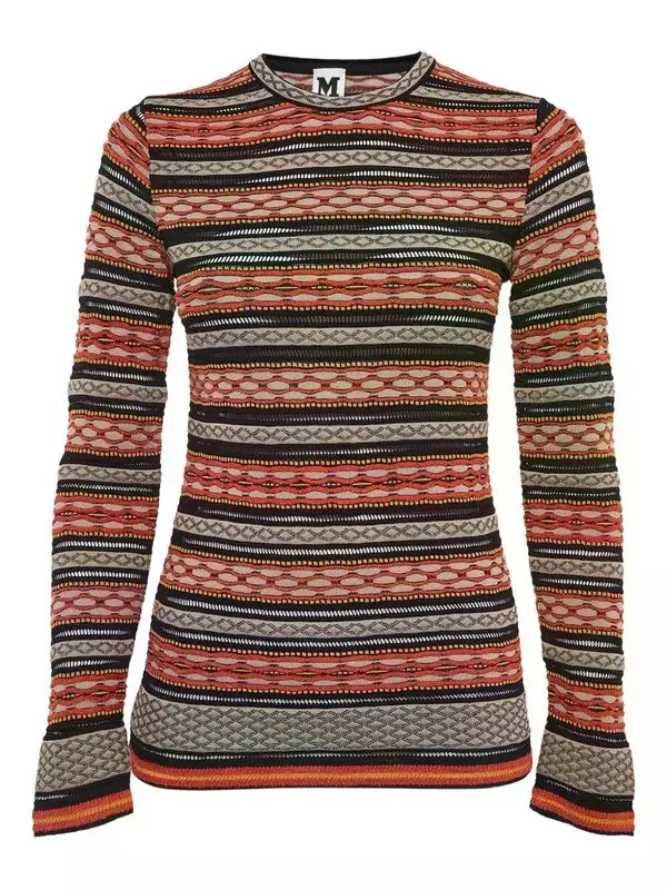 Missoni Striped Crew-neck Top - Orange