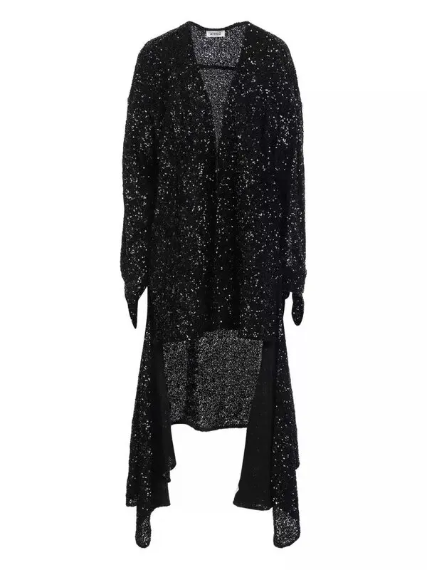 Attico Sequined Asymmetrical Dress - Black