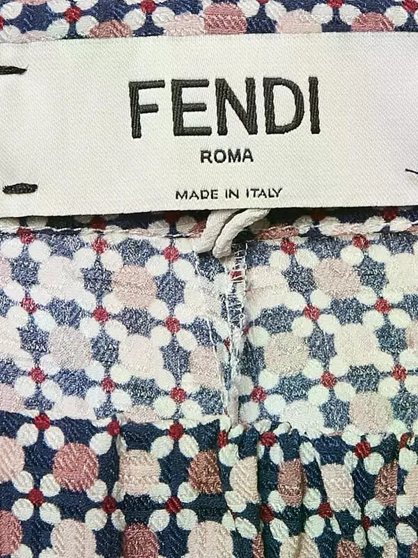 Fendi Geometric Pattern Silk Trousers