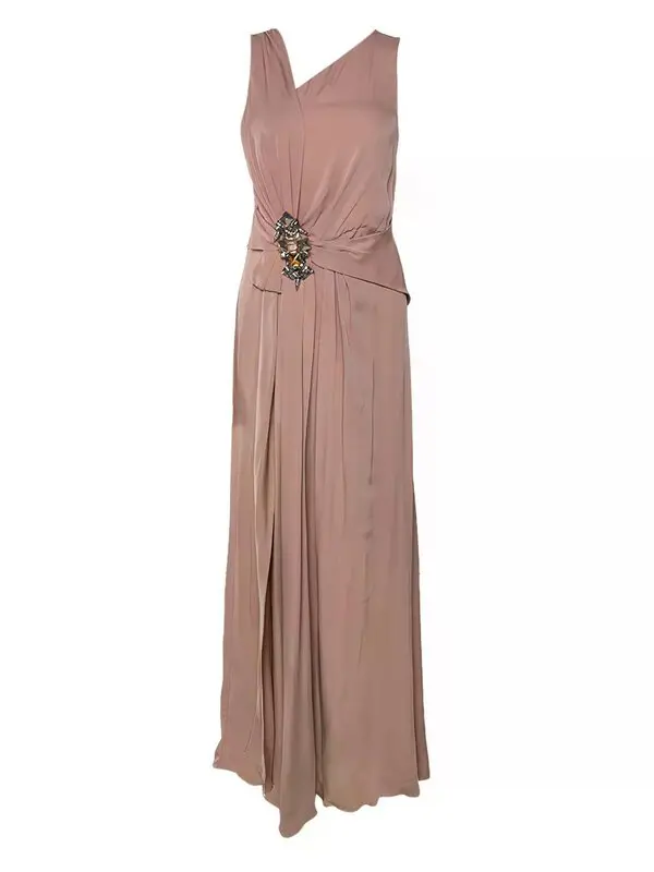 Gucci Draped Brooch Gown - Pink