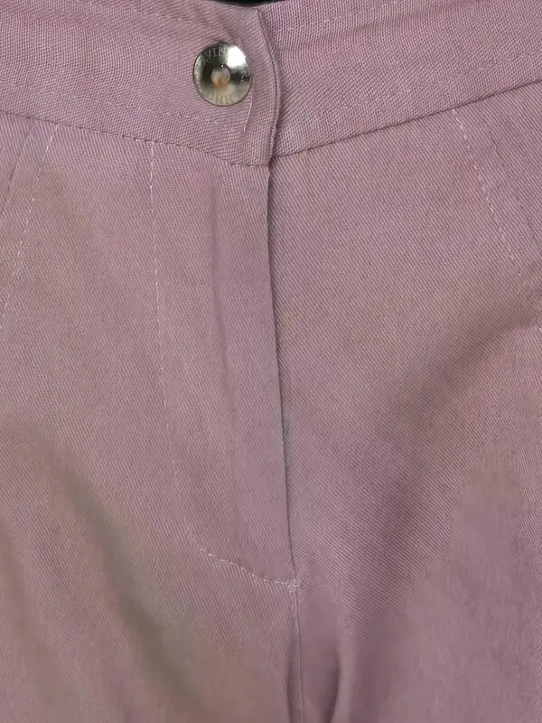 Ermanno Scervino Lavender Cotton Trousers With Ankle Zip Detail