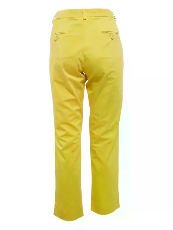 Max Mara Cotton Cigarette Trousers - Yellow