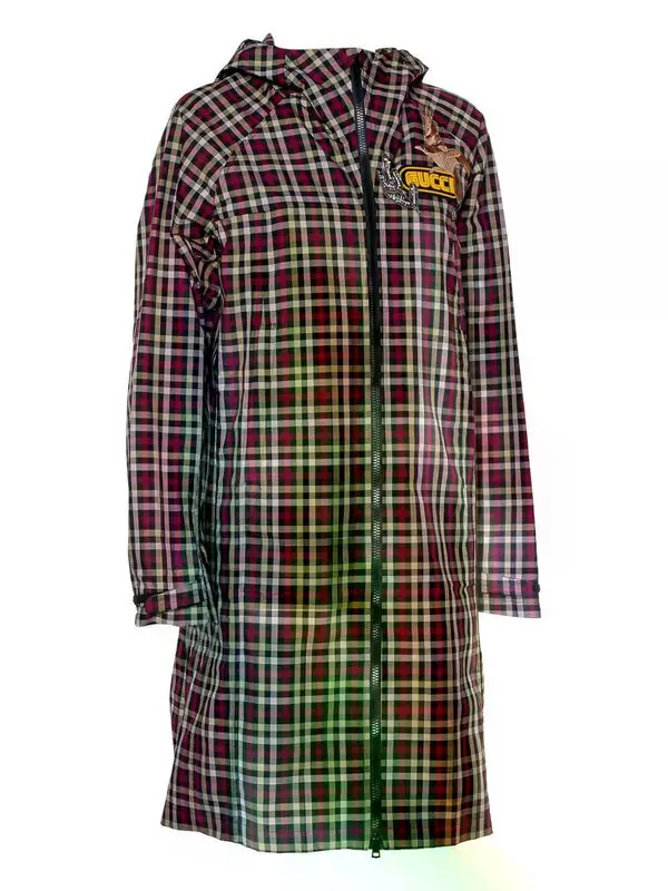 Gucci Plaid-check Hooded Coat