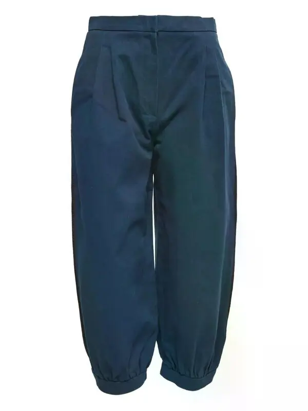 Fendi Pleated Cotton Trousers - Blue