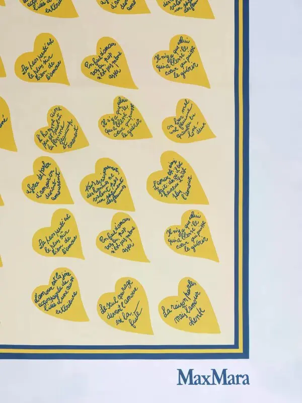 Max Mara Printed Silk Scarf - Yellow