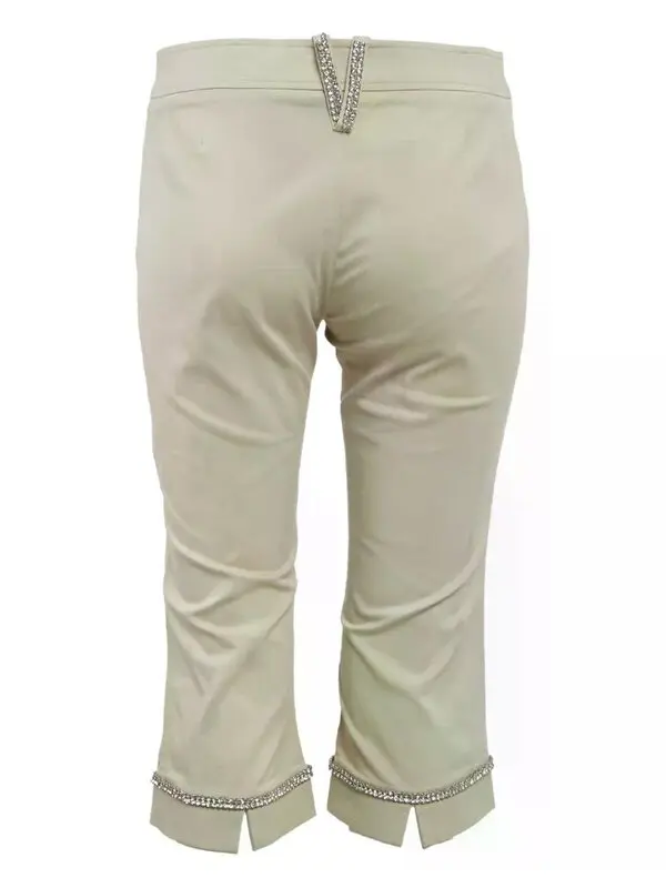 Versace Crystal Embellished Trousers - Neutrals