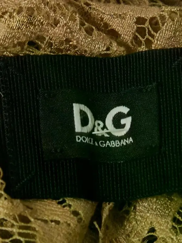 Dolce & Gabbana Beige Lace Sleeveless Top