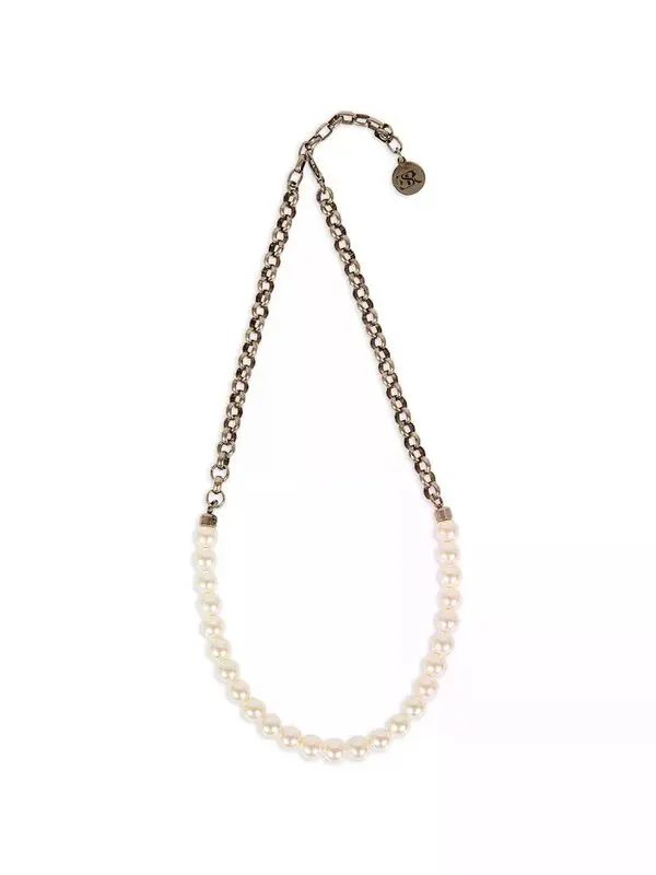Ermanno Scervino Faux Pearl Chain-link Necklace - Silver