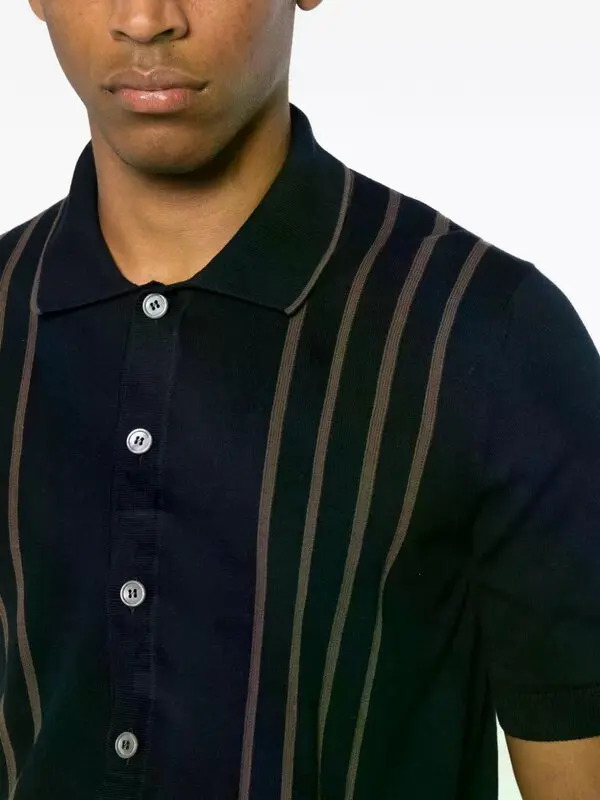 GRAN SASSO Vertical-stripe Short-sleeve Shirt