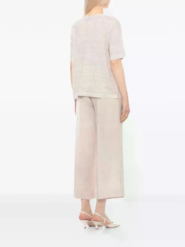 D.exterior Embroidered V-neck T-shirt
