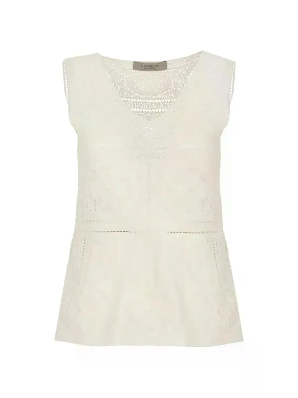 D.exterior Crochet-knit Sleeveless Top - White