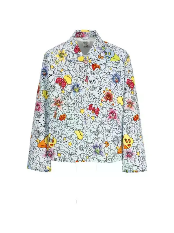 Casablanca Graphic Print Zip-up Jacket - Blue