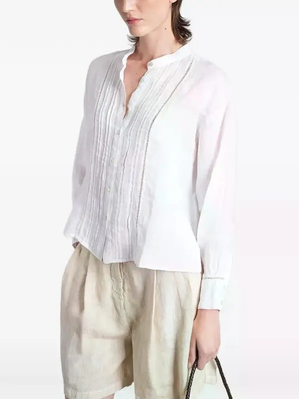 120% Lino Pintucked Open-stitch Shirt