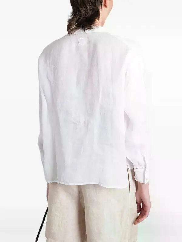 120% Lino Pintucked Open-stitch Shirt