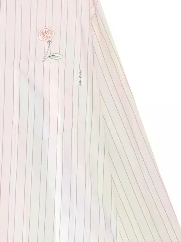 KIMHEKIM Striped Shirt With Rose Embroidery