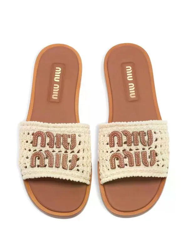 Miu Miu Logo-patch Crochet Sandals