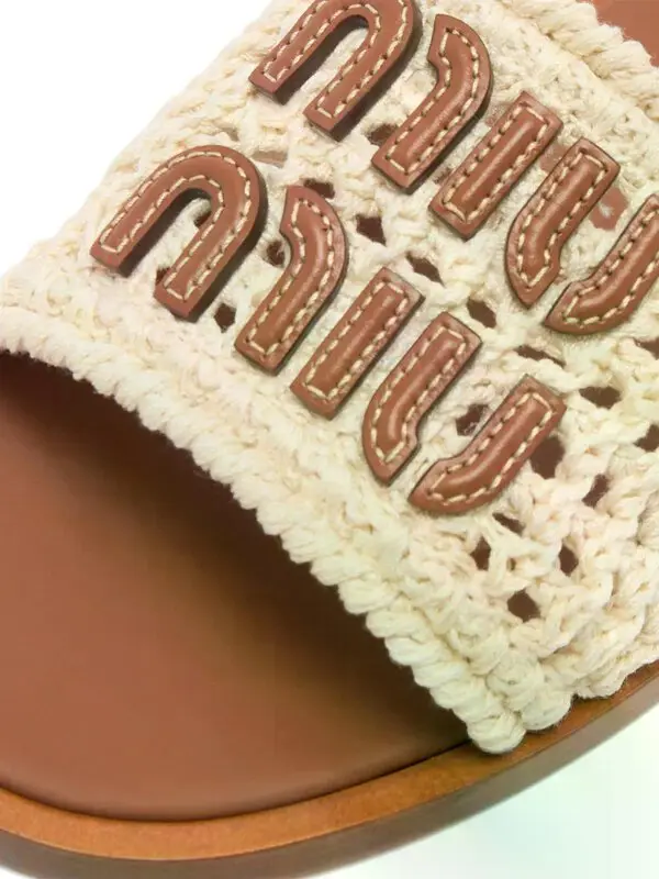 Miu Miu Logo-patch Crochet Sandals