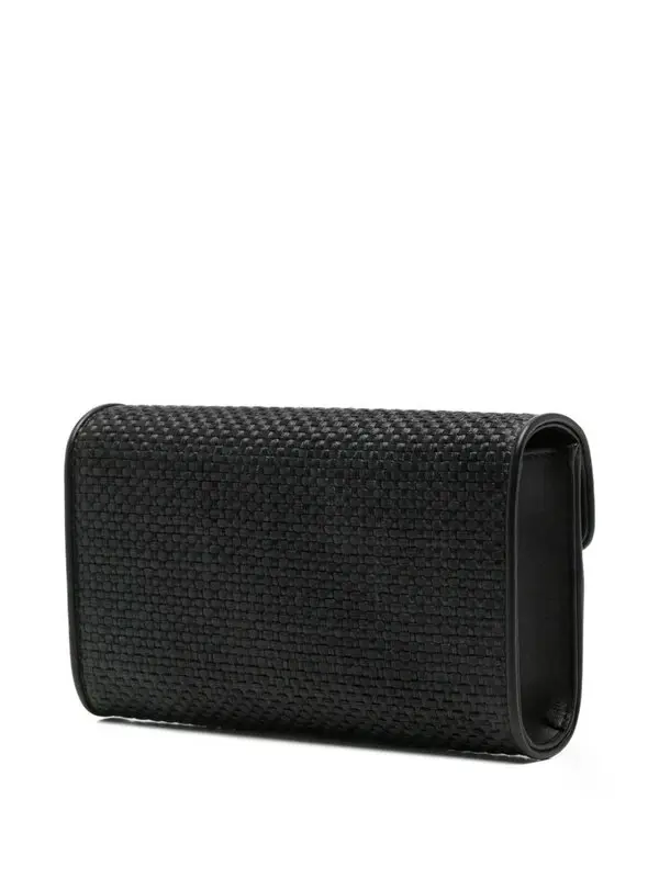 Savette Woven Leather-trim Shoulder Bag