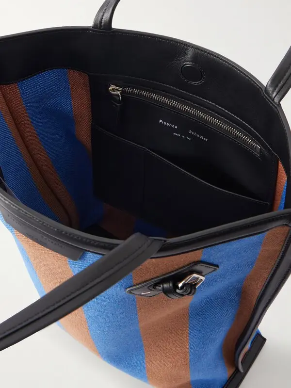 Proenza Schouler North South Days Striped Canvas Tote - Blue
