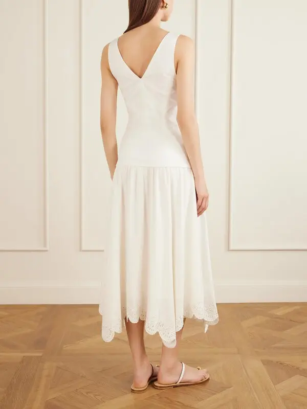 Simkhai Heaven Embroidered Linen-blend Midi Skirt