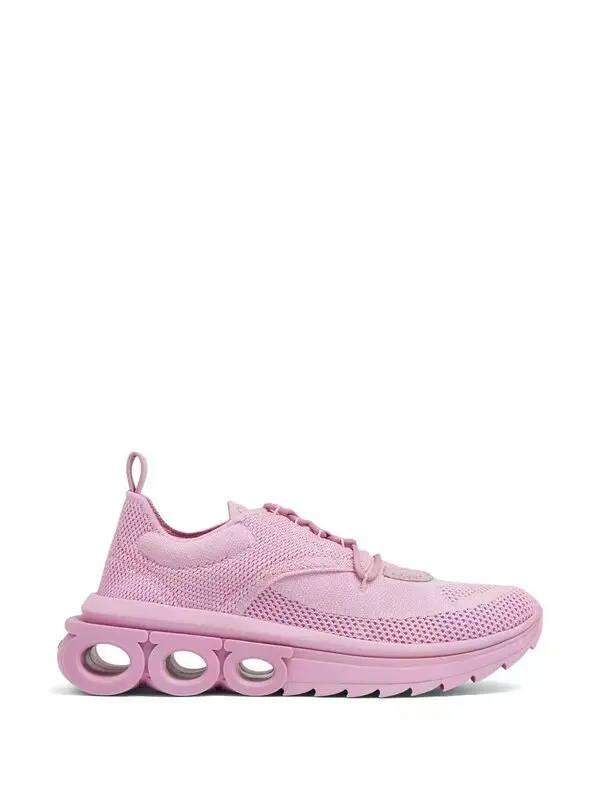 FERRAGAMO Gancini-sole Knit Sneakers - Pink