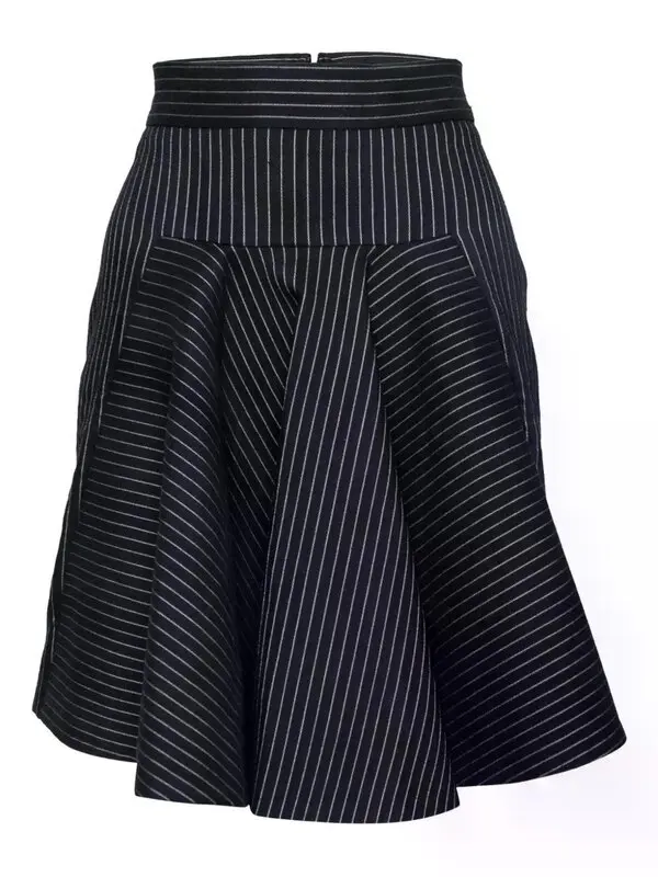 Stella McCartney Striped Midi Skirt - Black