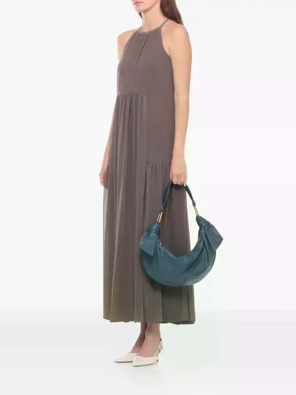 COCCINELLE Furoshiki Knotted Leather Shoulder Bag - Blue