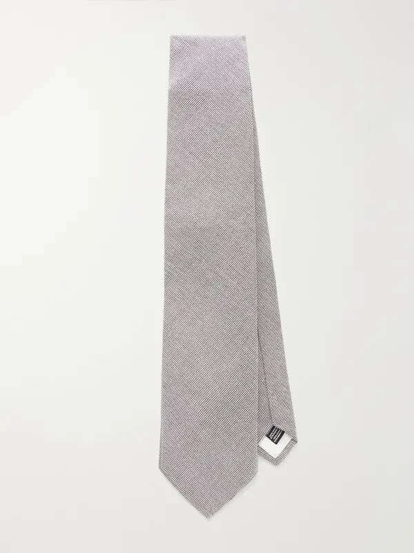 Oliver Peoples Knitted Cotton-blend Tie - Neutrals