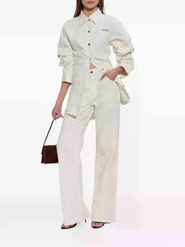 Off-White Monogram Pattern Jeans - White